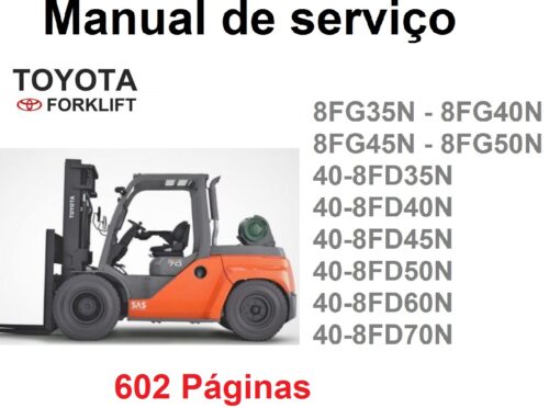 Manual De serviço Toyota - 8FG35N, 8FG40N, 40-8FD35N, 40-8FD40N, 8FG45N ...